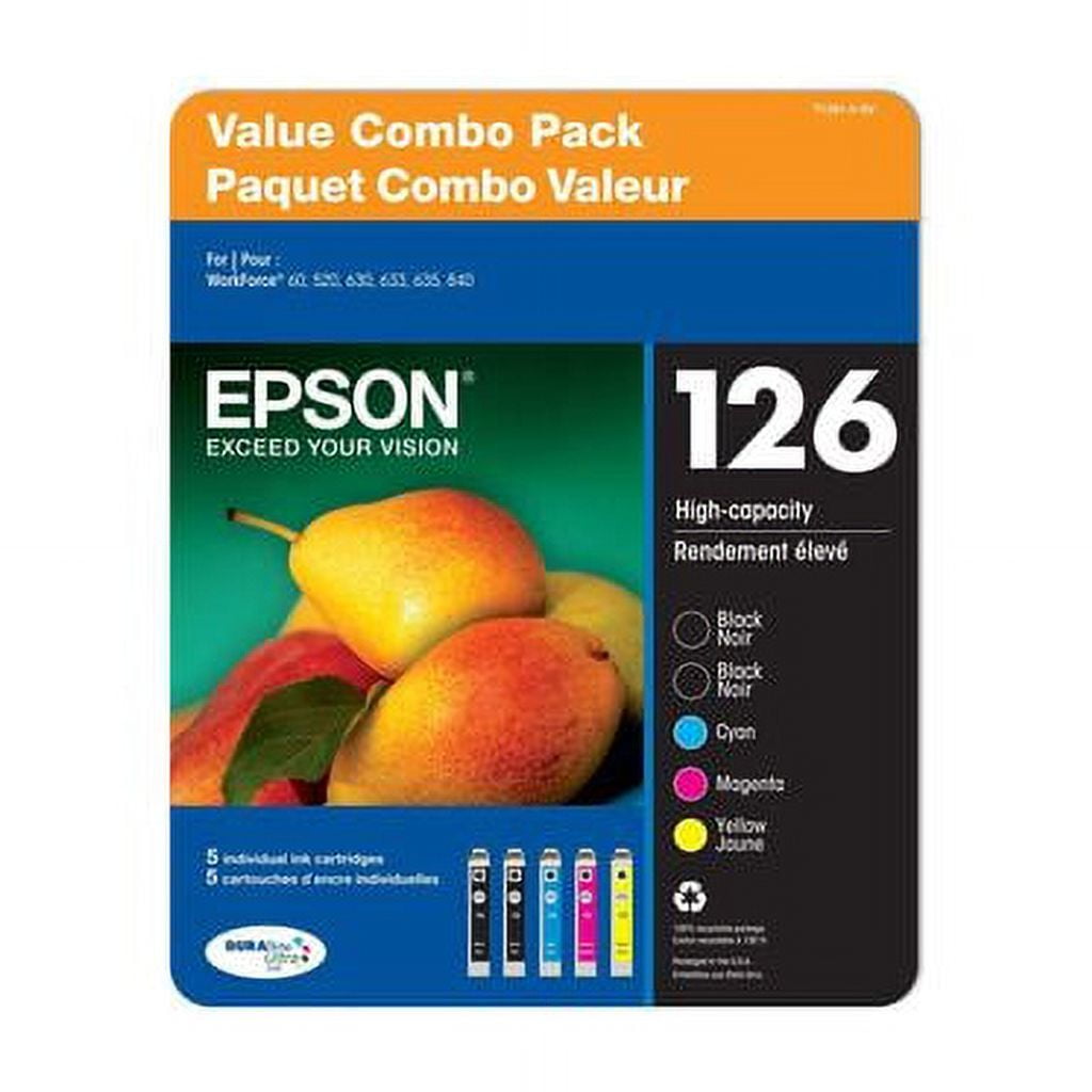 Epson DURABrite T126 Series Printer Ink Cartridge, Multipack (5 Pack ...