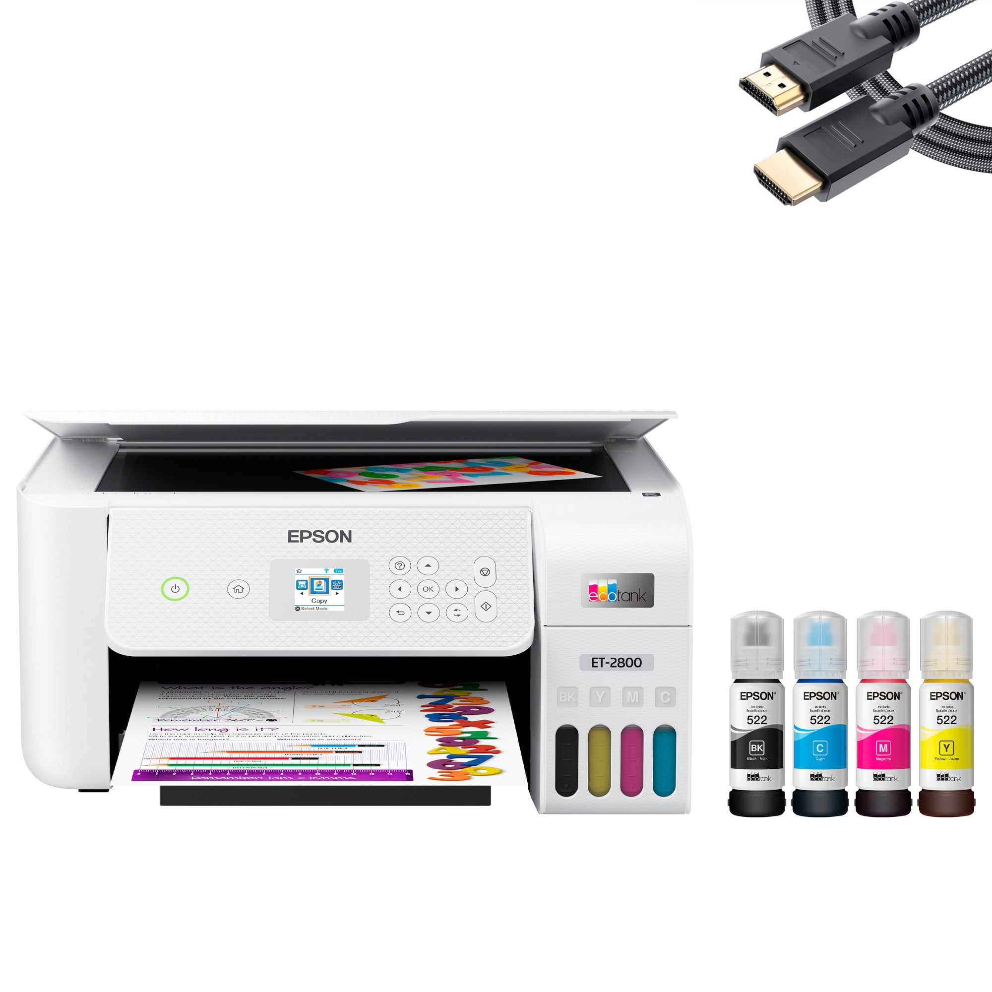 Epson EcoTank ET-2800 Wireless All-in-One Color Inkjet PRINTER, 5760 x ...