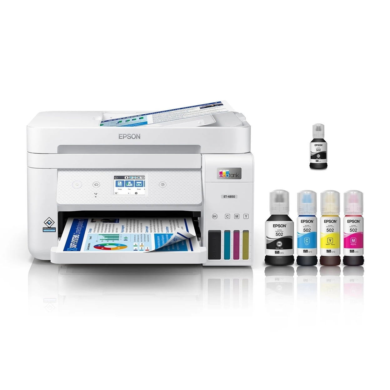 Epson EcoTank ET-4850 Color Inkjet All-in-One Printer Bonus Black Ink ...
