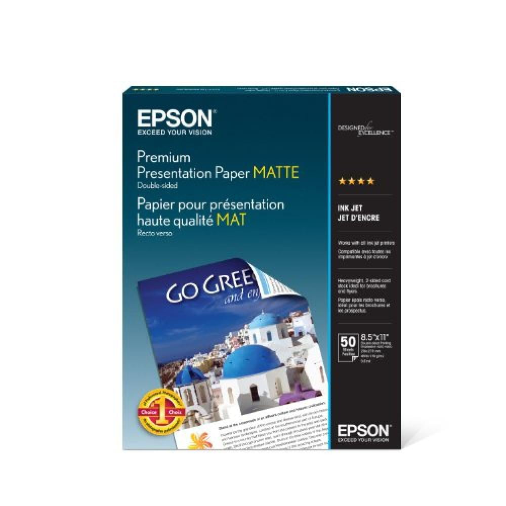 Epson Premium Presentation Paper Matte, Double-Sided (8.5" x 11") (50 ...