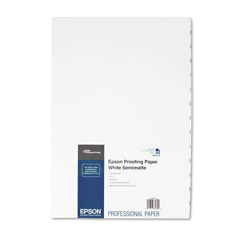 Epson S042118 13 in. x 19 in. 6.5 mil. Commercial Proofing Paper ...