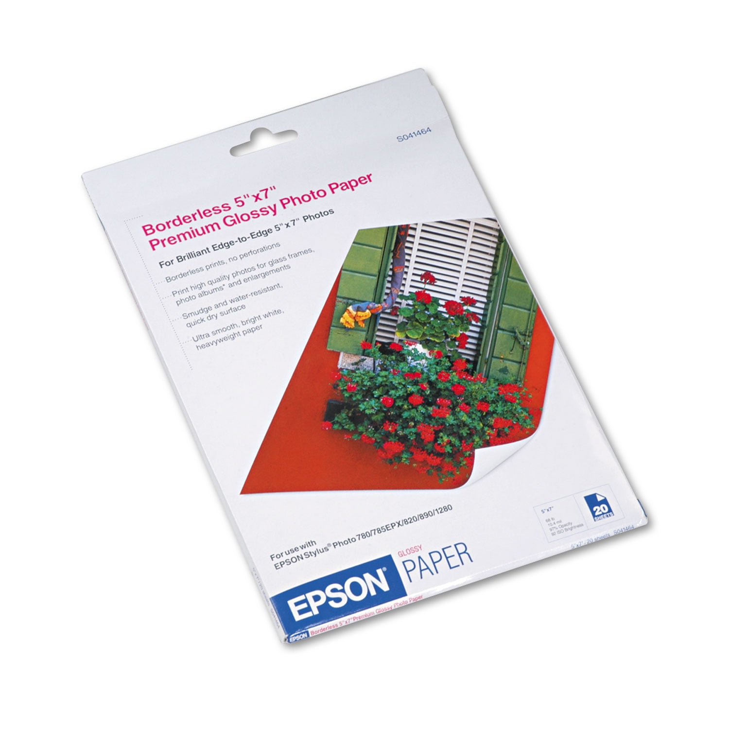 Epson Glossy Photo Paper 5" x 7" - High Brightness - 20 Sheet - White ...
