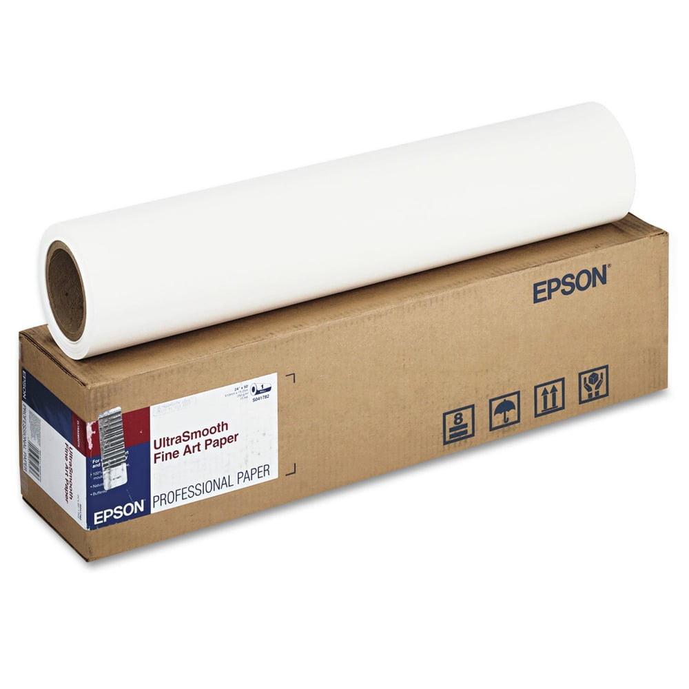 Epson S041782 UltraSmooth 24 in. x 50 ft. 15 mil. Fine Art Paper Rolls ...