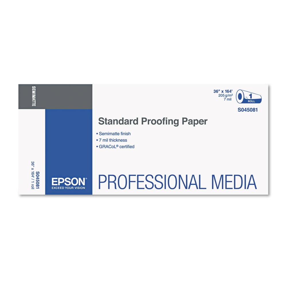 Epson S045081 7 mil 36 in. x 164 ft. Proofing Paper Roll - Semi-Matte ...