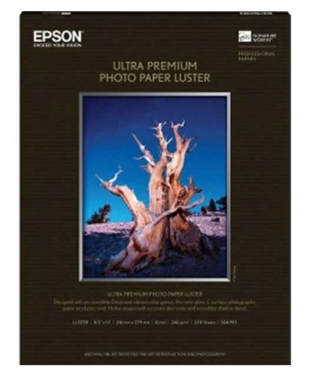Epson Ultra Premium Photo Paper Luster 8.5X11 250 Sheets, White ...