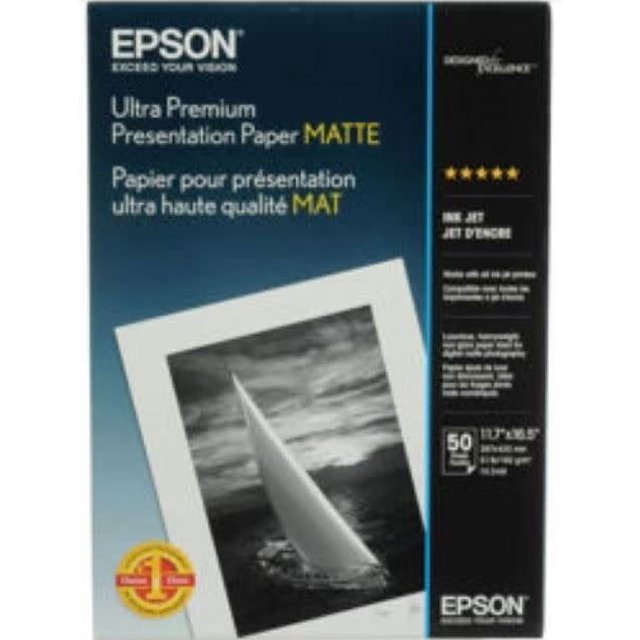 Epson Ultra Premium Presentation Paper Matte 17" x 12" x 1", 50 Sheets ...