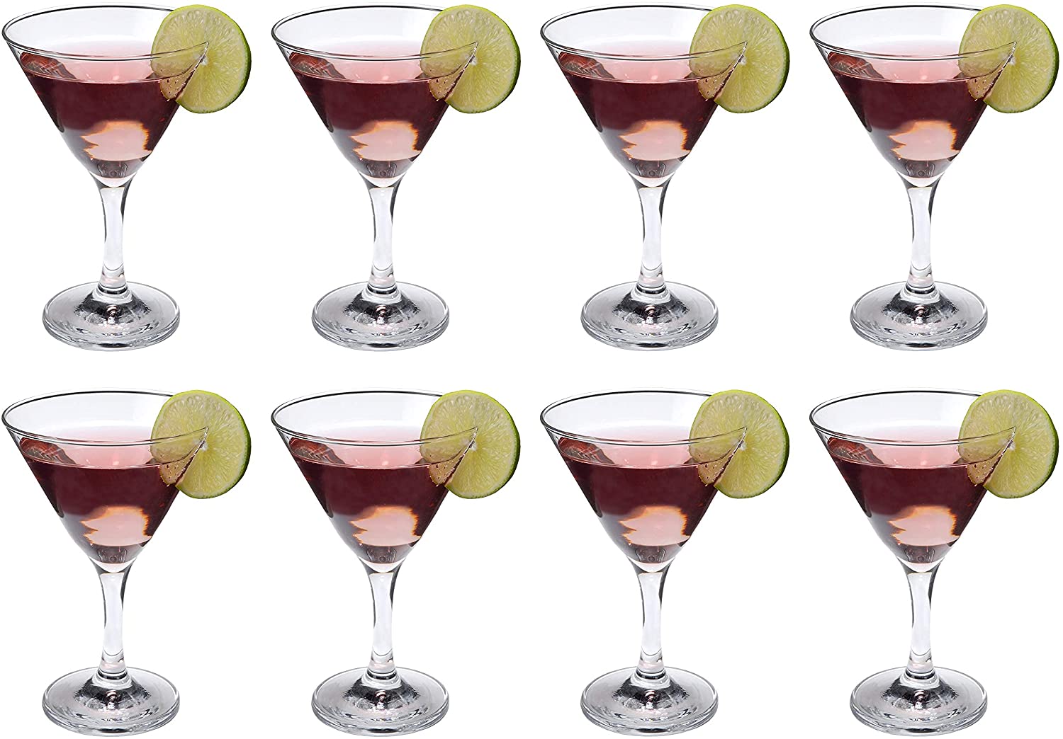 Epure Venezia Collection 8pc Stemmed Martini Glass Set, 9oz - For ...