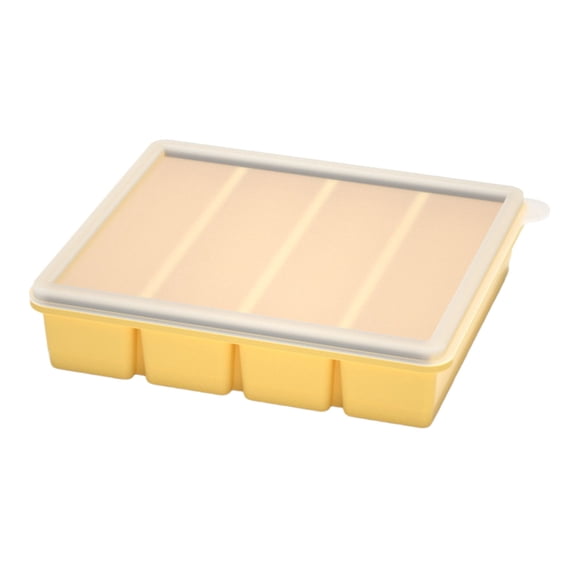 Eqslft 1PC Silicone Ice Cube Tray with Lid, 4-Grid Large Freezer Tray ...