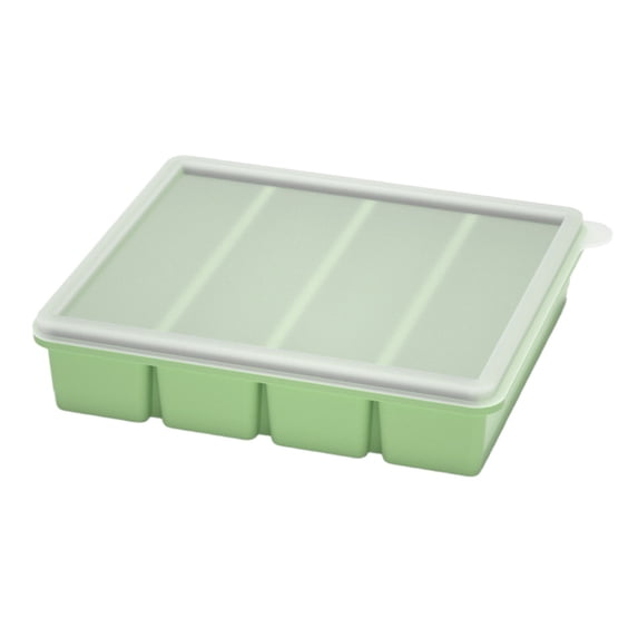 Eqslft 1PC Silicone Ice Cube Tray with Lid, 4-Grid Large Freezer Tray ...