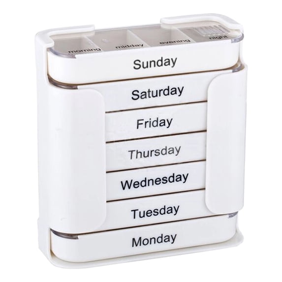 Eqslft 7-Day Medication Organizer Portable Weekly Pill Organizer for ...