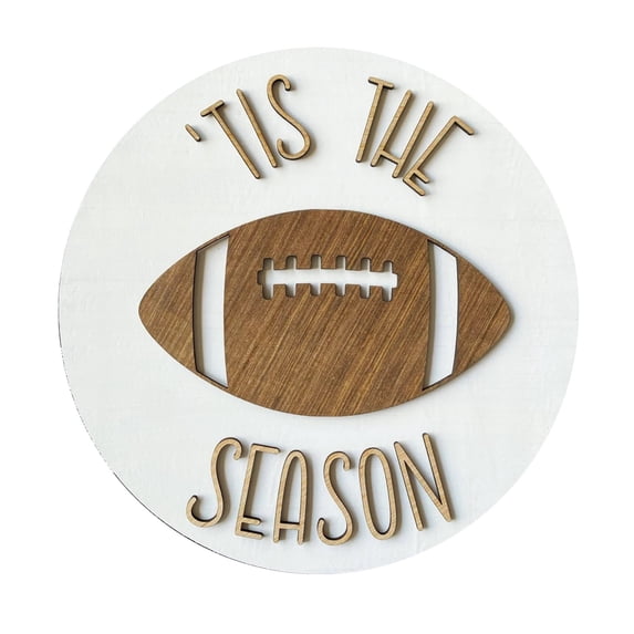 Eqslft Fall Sign Front Door Decor, Fall Football Round Hanging Sign ...