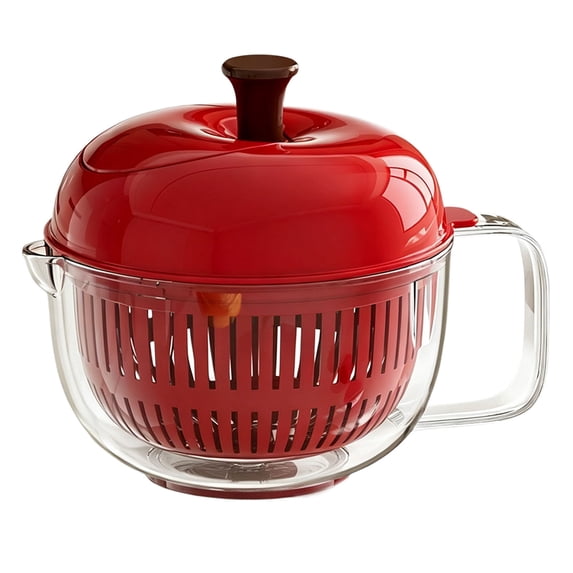 Eqslft Hand-Cranked Double Layer Fruit Cleaner Basket, Vegetable ...