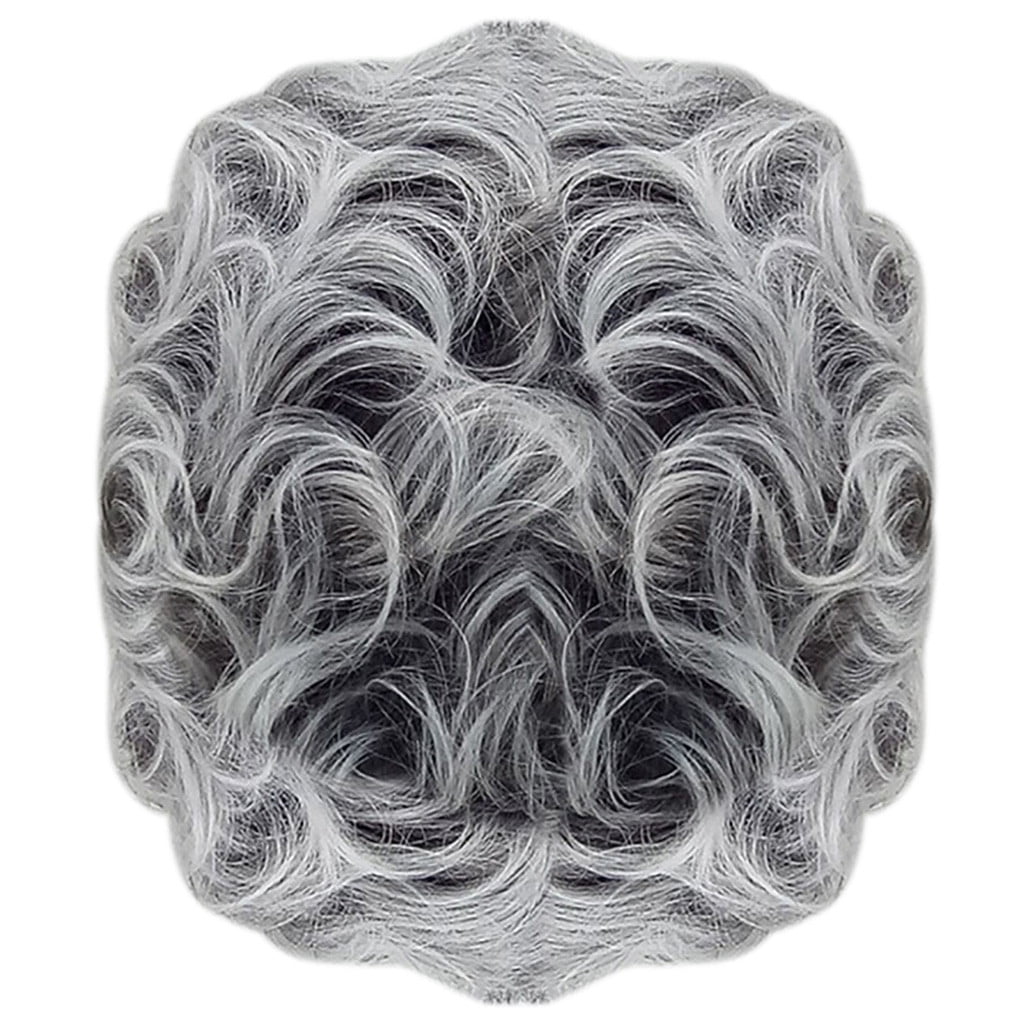 Eqslft Short Wavy Grey Wigs for Women Fluffy Wavy Layered Wigs ...