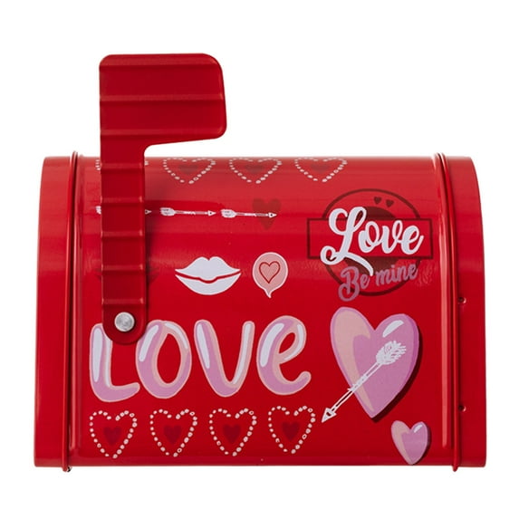 Eqslft Small Tin Valentine Mailbox Love Printed Romantic Envelope Gift ...