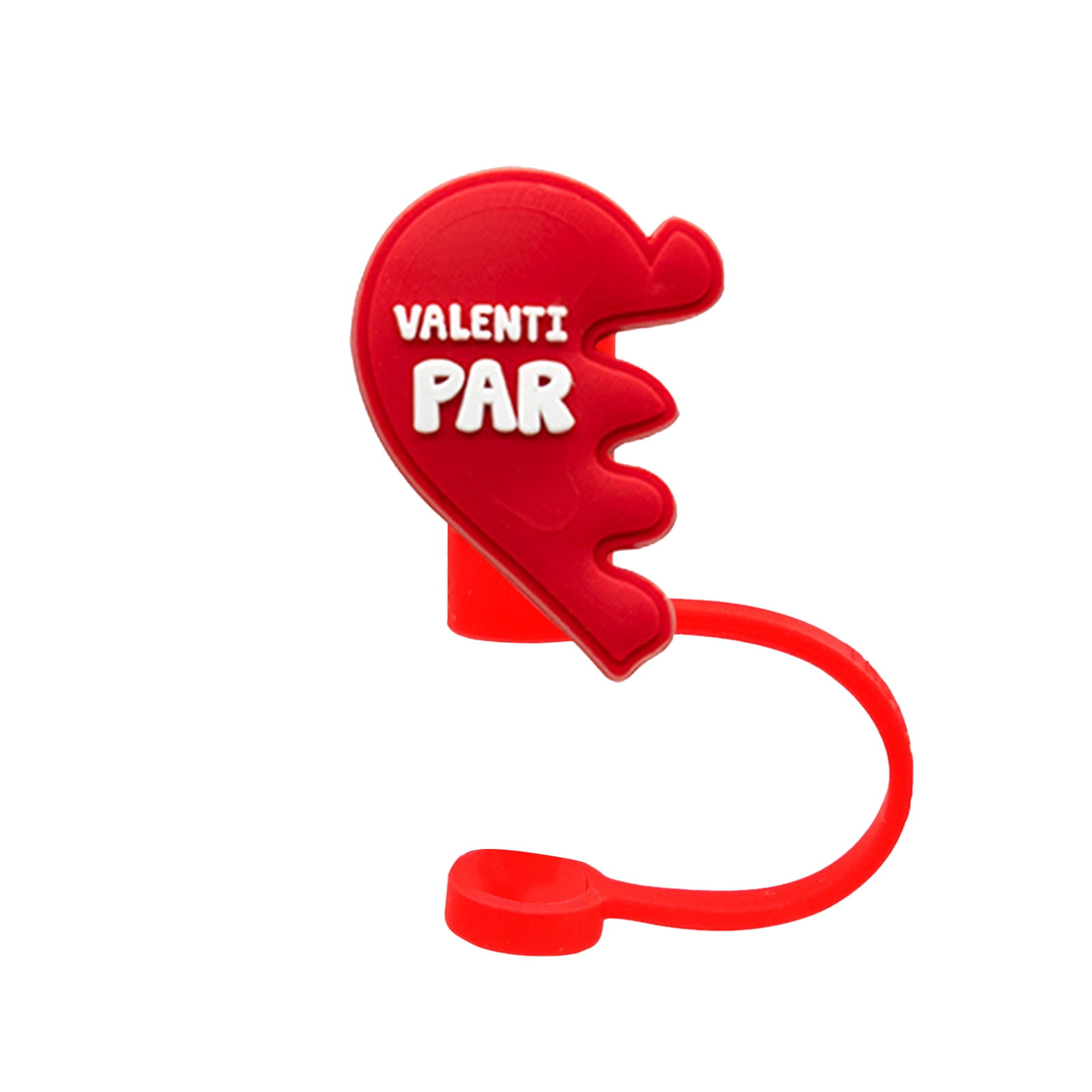 Eqslft Valentine's Day Straw Toppers,Silicone Dust Cap Plug Cute ...