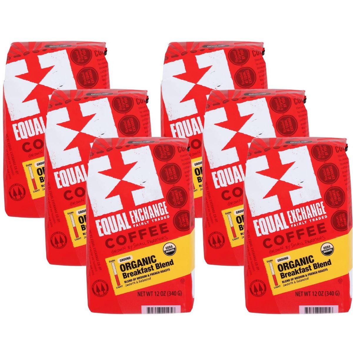 Equal Exchange Organic Breakfast Blend Medium & French Roast Ground ...
