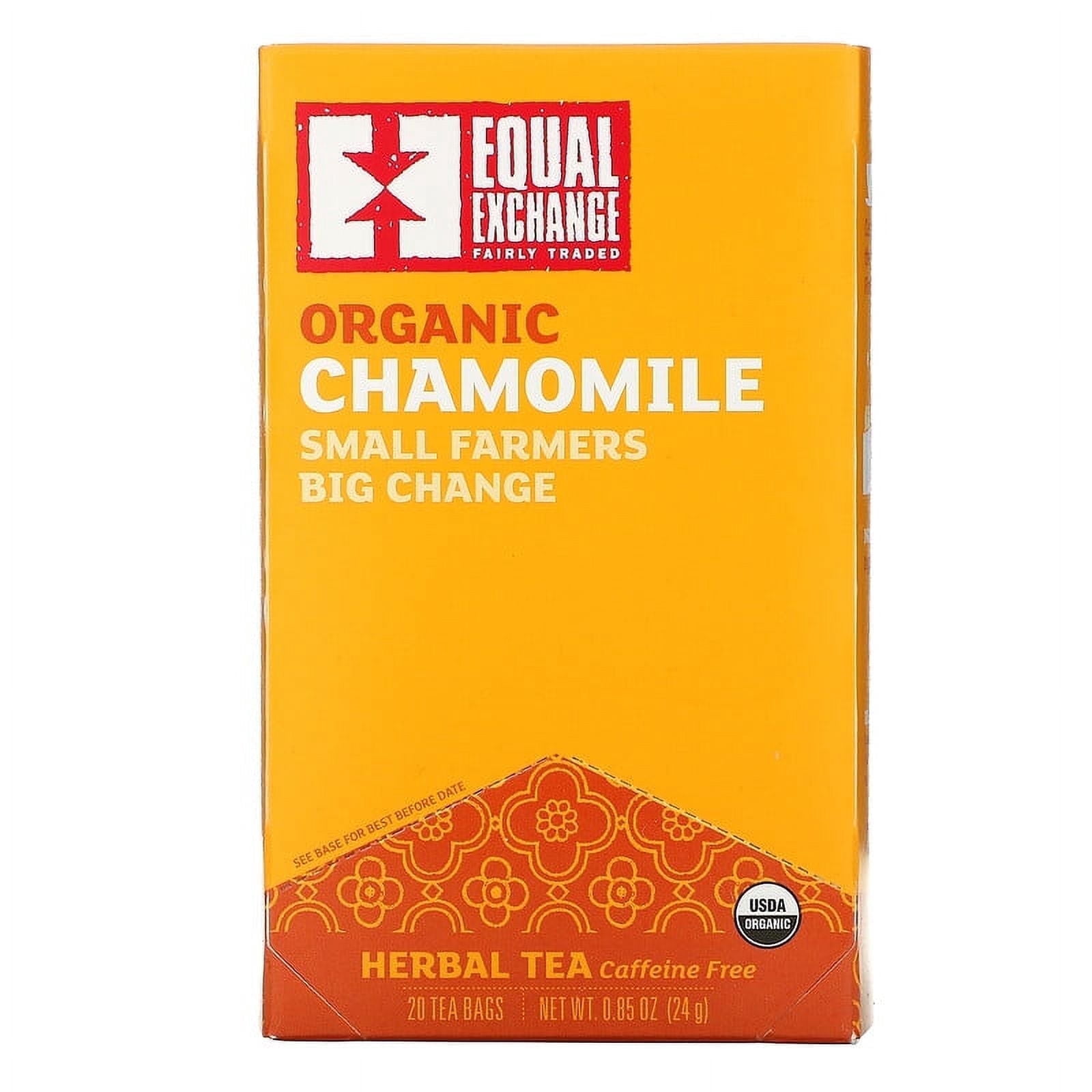Equal Exchange Organic Chamomile Herbal Tea Caffeine Free 20 Tea Bags 0 ...