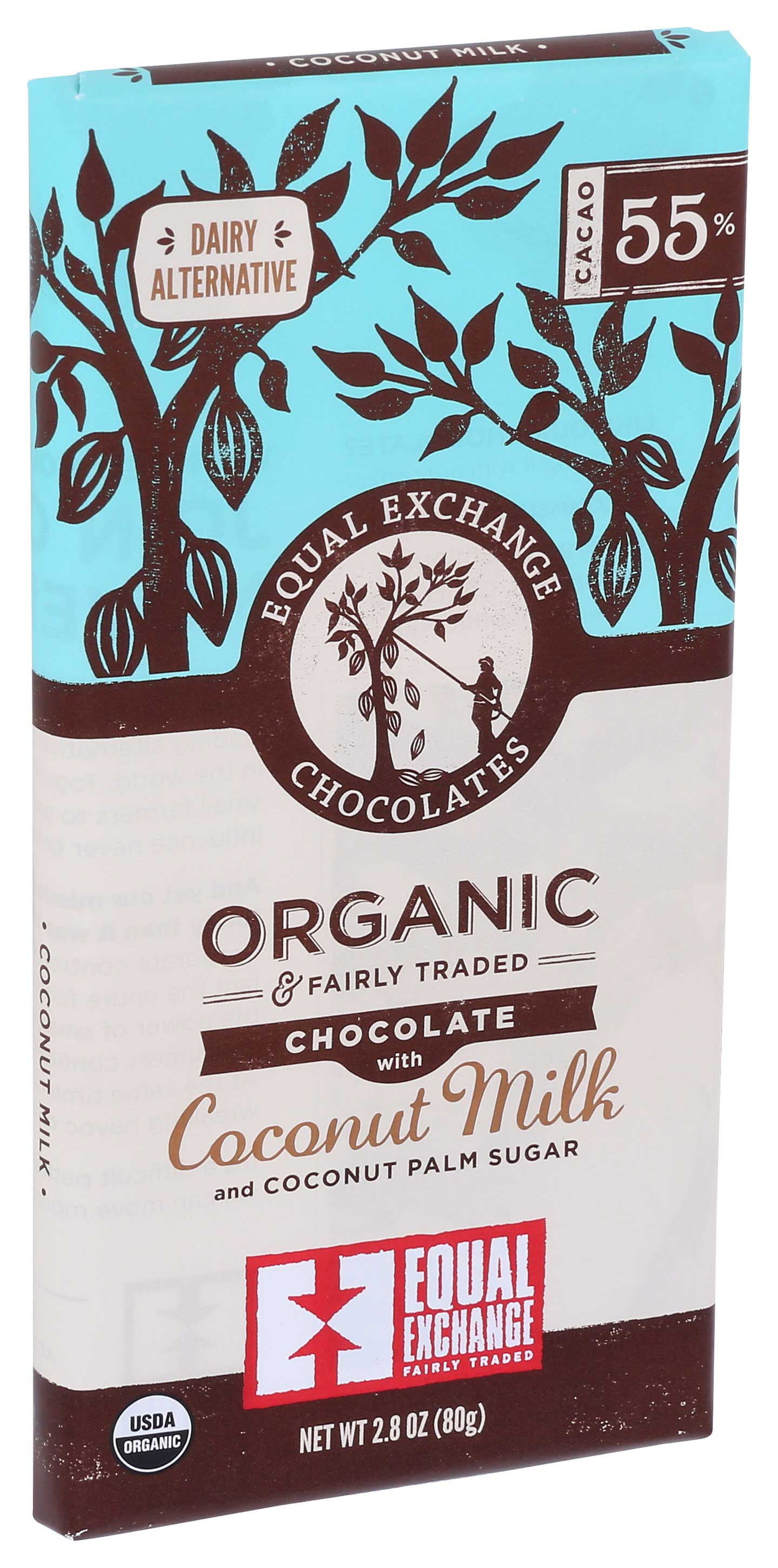 Equal Exchange Organic Chocolate, with Coconut Milk (55%), 2.8 Ounce ...