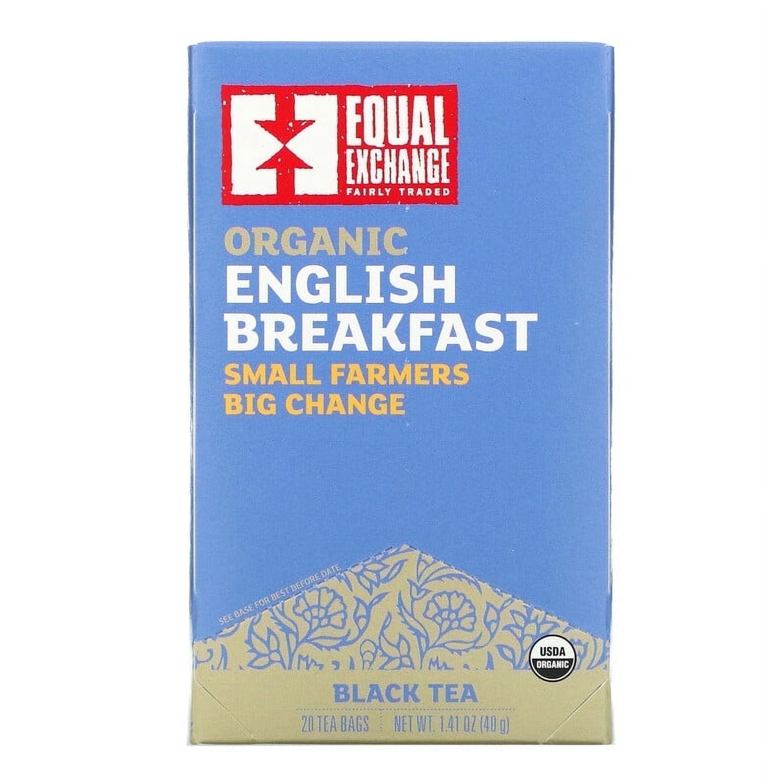 Equal Exchange, Organic English Breakfast, Black Tea, 20 Tea Bags, 1.41 ...