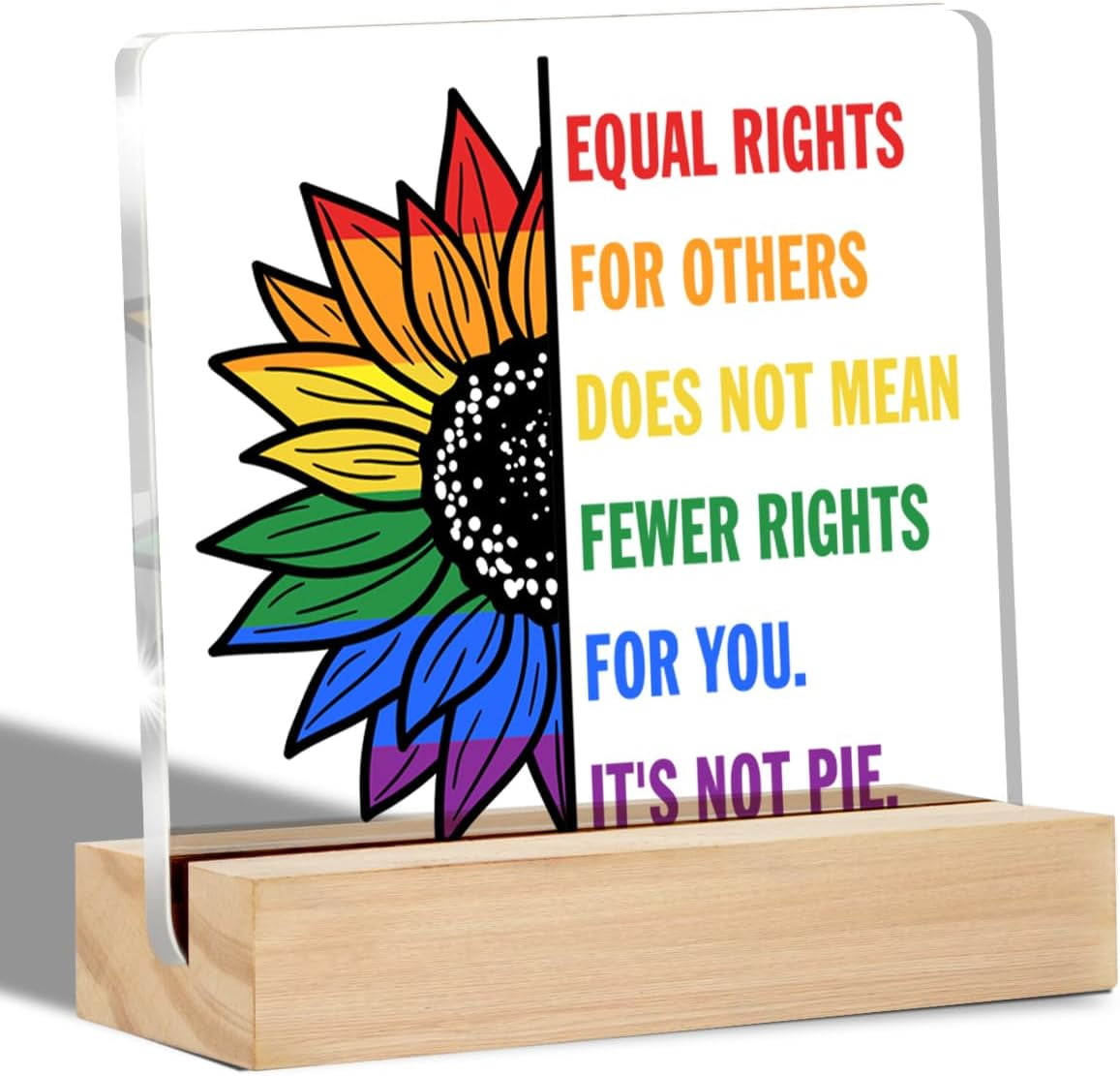 Equal Rights for Others Clear Desk Decorative Sign LGBT Pride Acrylic ...
