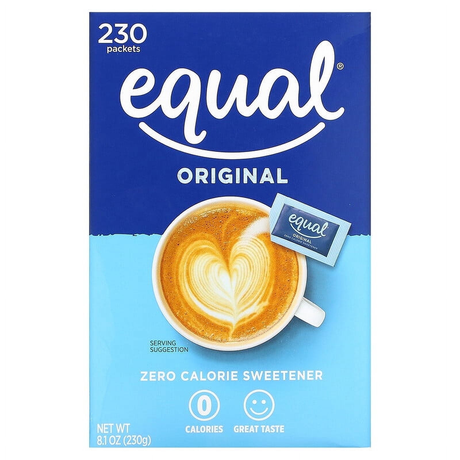 Equal Original Zero Calorie Sweetener, Gluten Free, 230 Packets, Pack ...