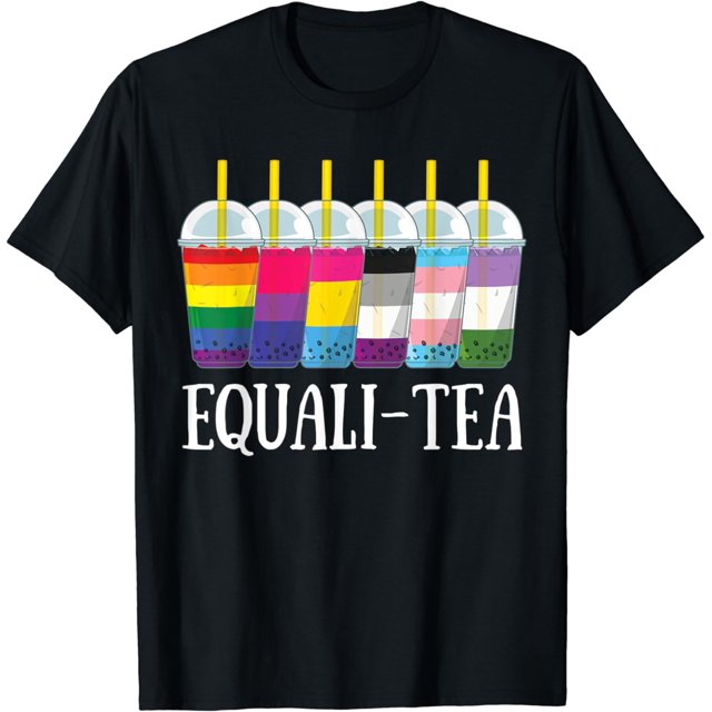 Equalitea Gay Pride Bubble Tea LGBT Boba Milk Tea Rainbow T-Shirt ...