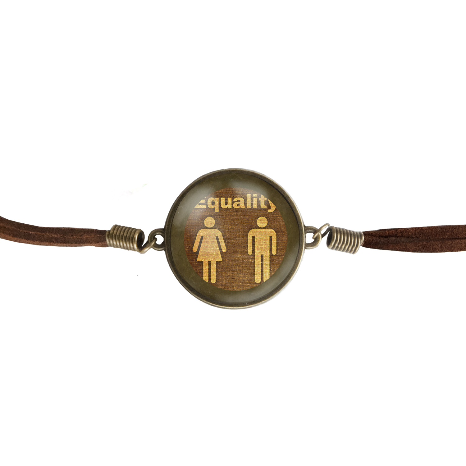 Equality Between Men and Women Illustration Leather Dome Bracelet ...