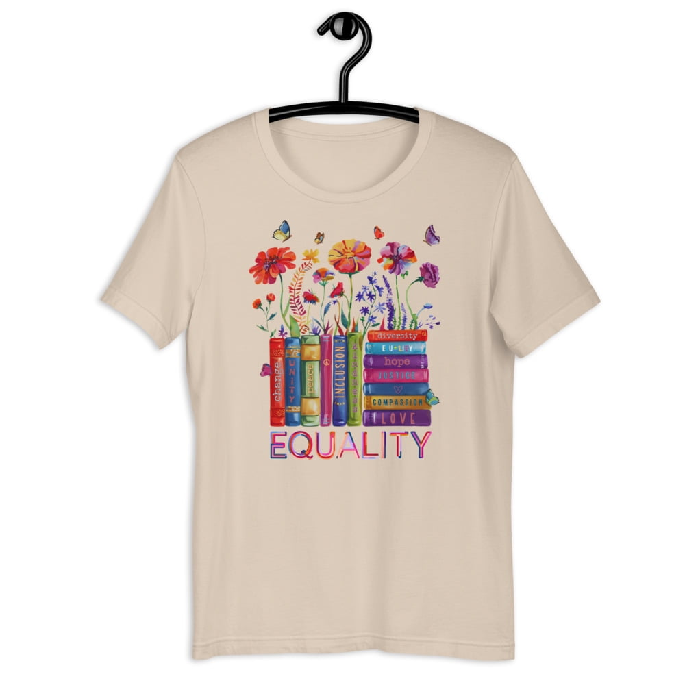 Equality Book Flower Shirt, Equal Rights Shirt, Floral Book Shirt ...