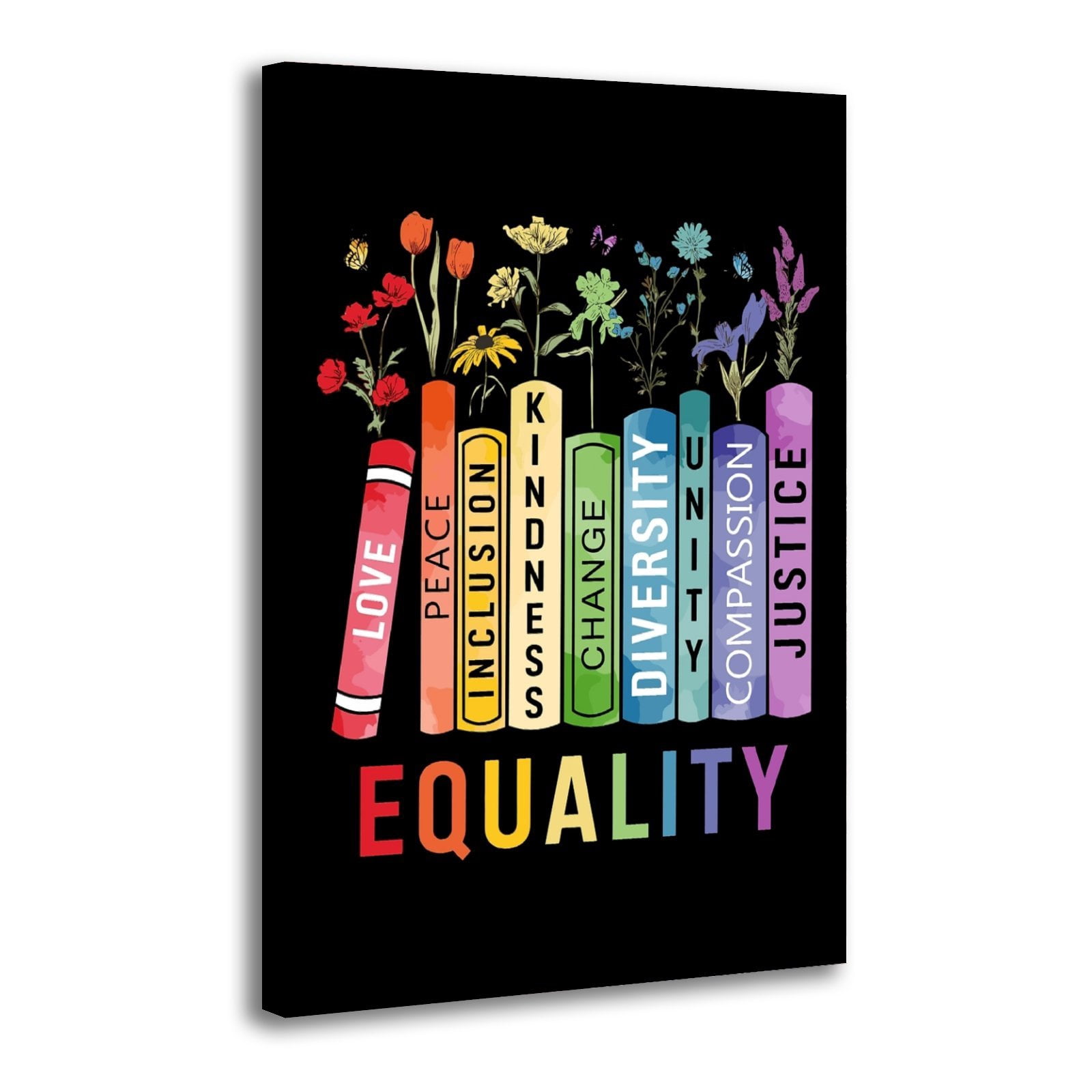 Equality Diversity Inclusion Wall Art, Social Justice Book Print, Book ...