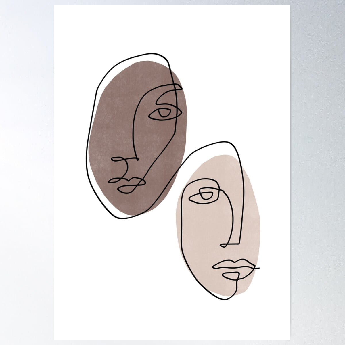 Equality - Faces Line Art Poster Wall Art, Modern Wall Decor For Living ...