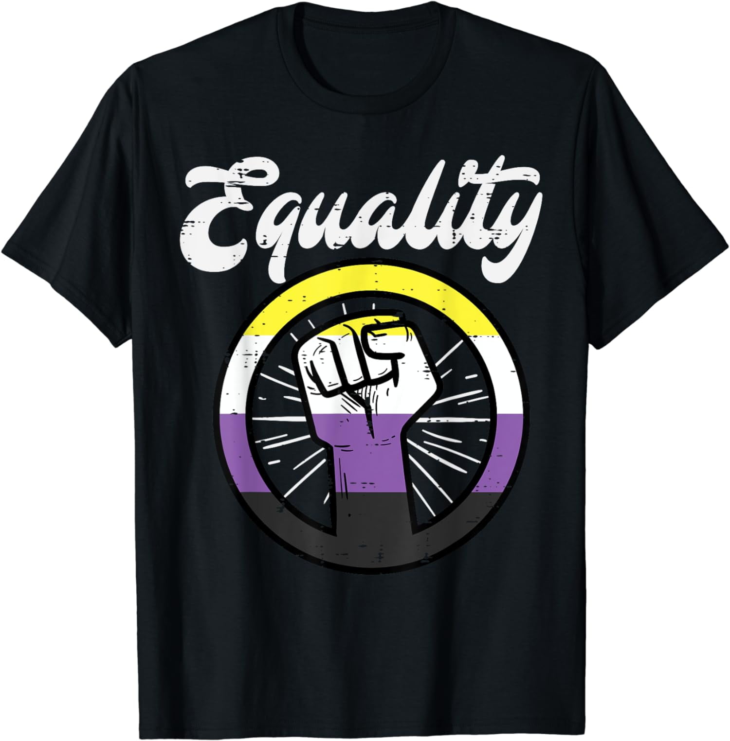 Equality Fist Nonbinary Non Binary Enby Pride Flag LGBTQ T-Shirt - Walmart.com