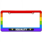 Equality Gay Lesbian Rights License Plate Tag Frame, Multiple Colors ...