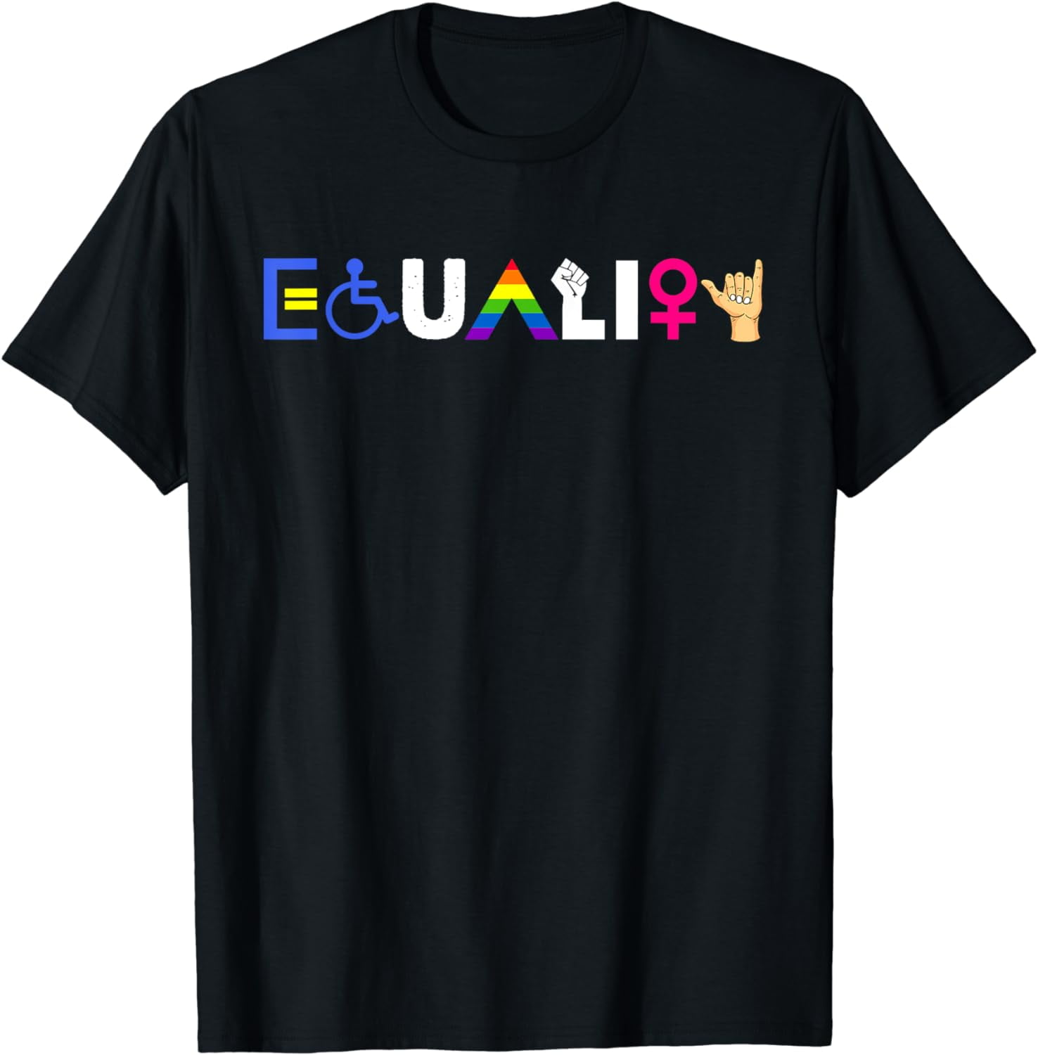Equality Human Rights Feminist LGBT-Q Handicapped Pride Gift T-Shirt ...