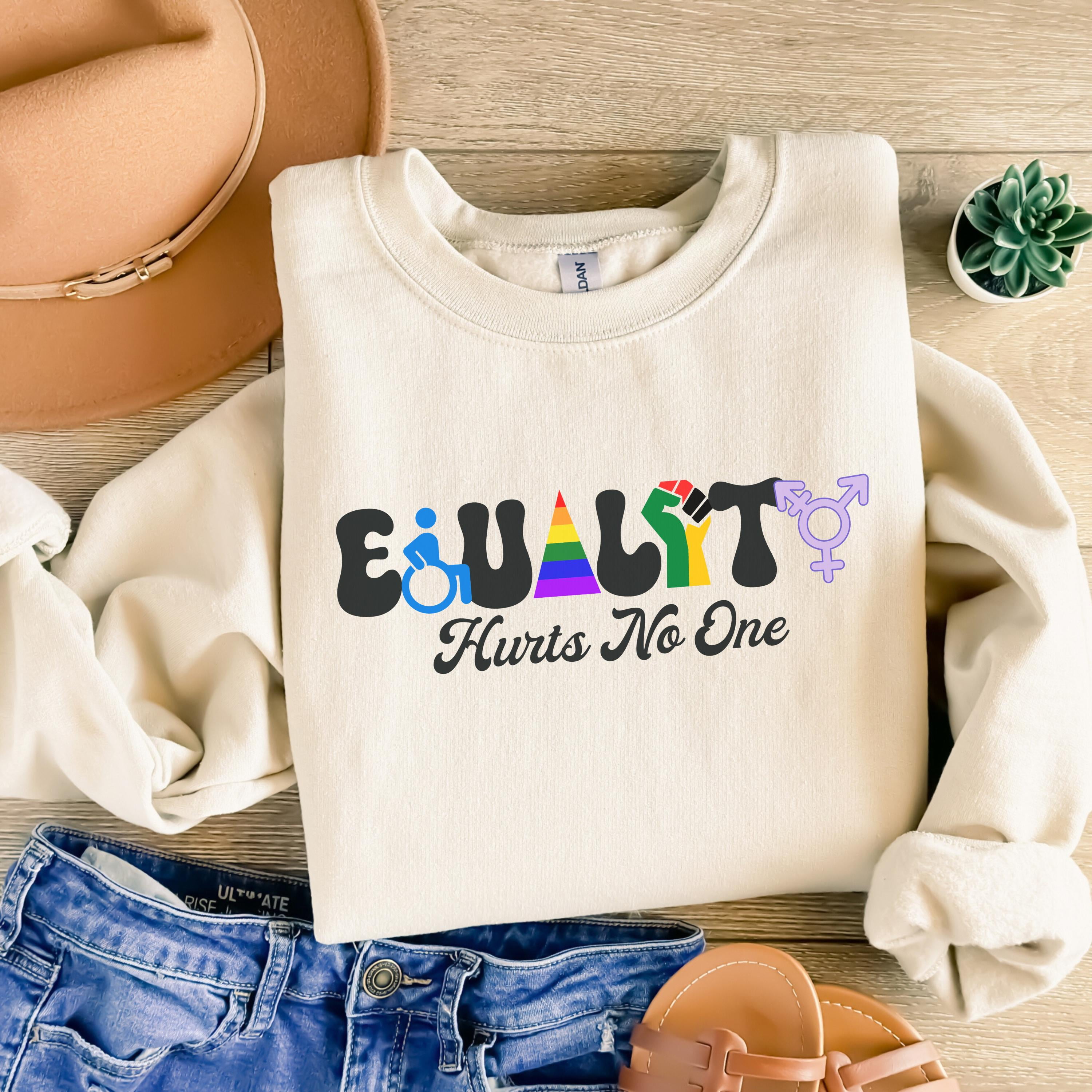Equality Hurts No One T-Shirt, LGBTQ Ally, Unisex Pride T-Shirt, Equal ...