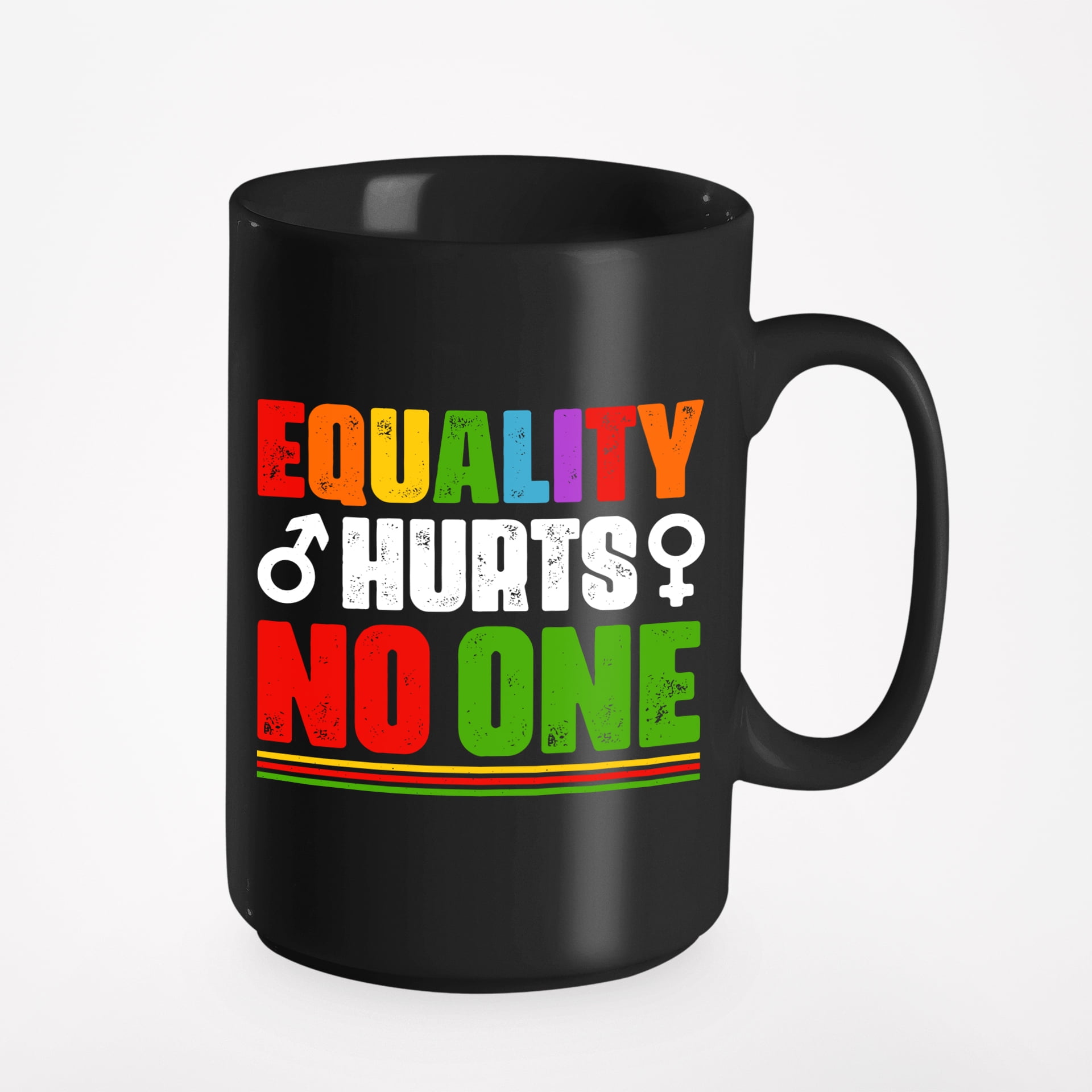 Equality Hurts No One feat. Male & Female Symbol, Black 15oz Ceramic ...
