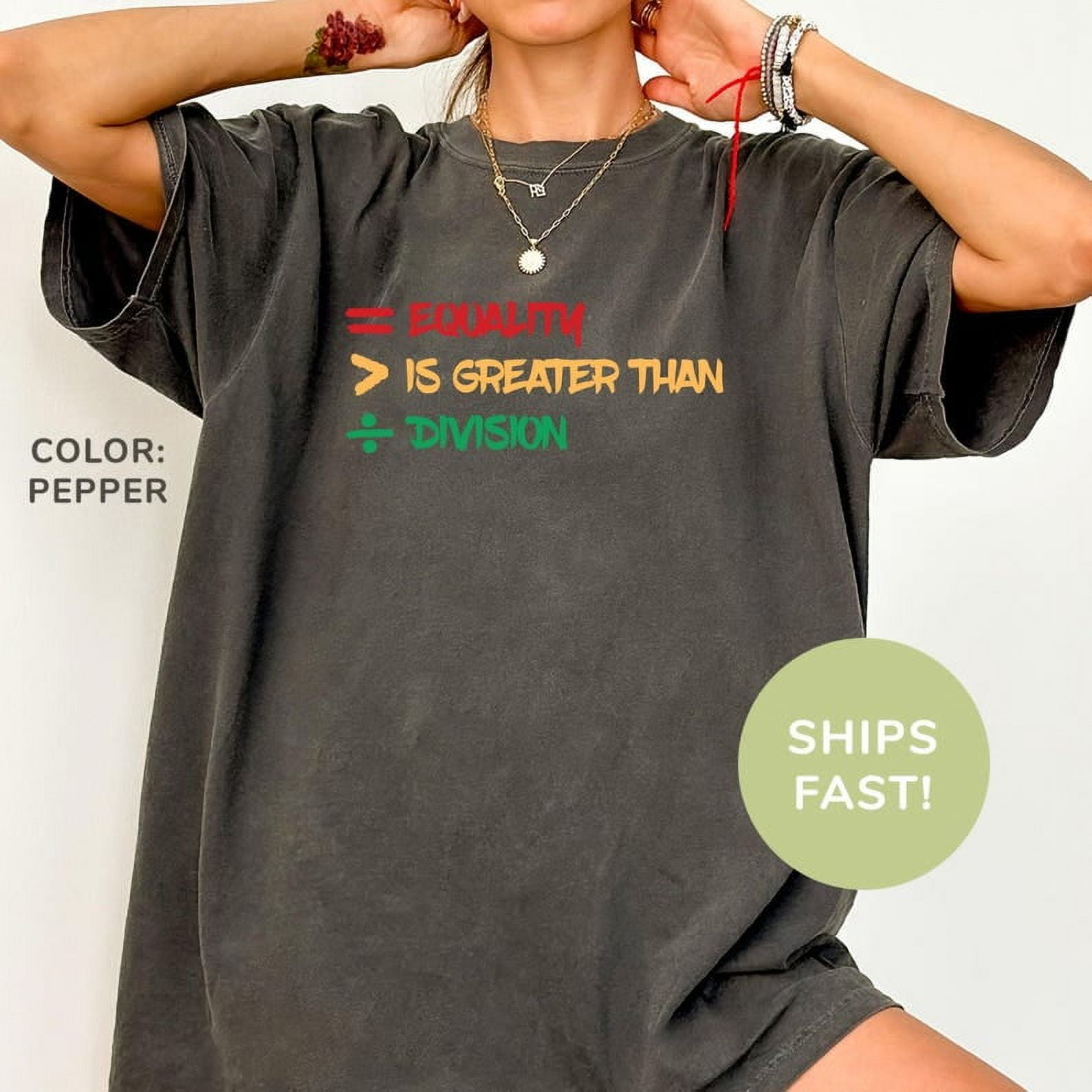 Equality Is Greater Than Division Shirt, Human Rights Shirt, Equality ...