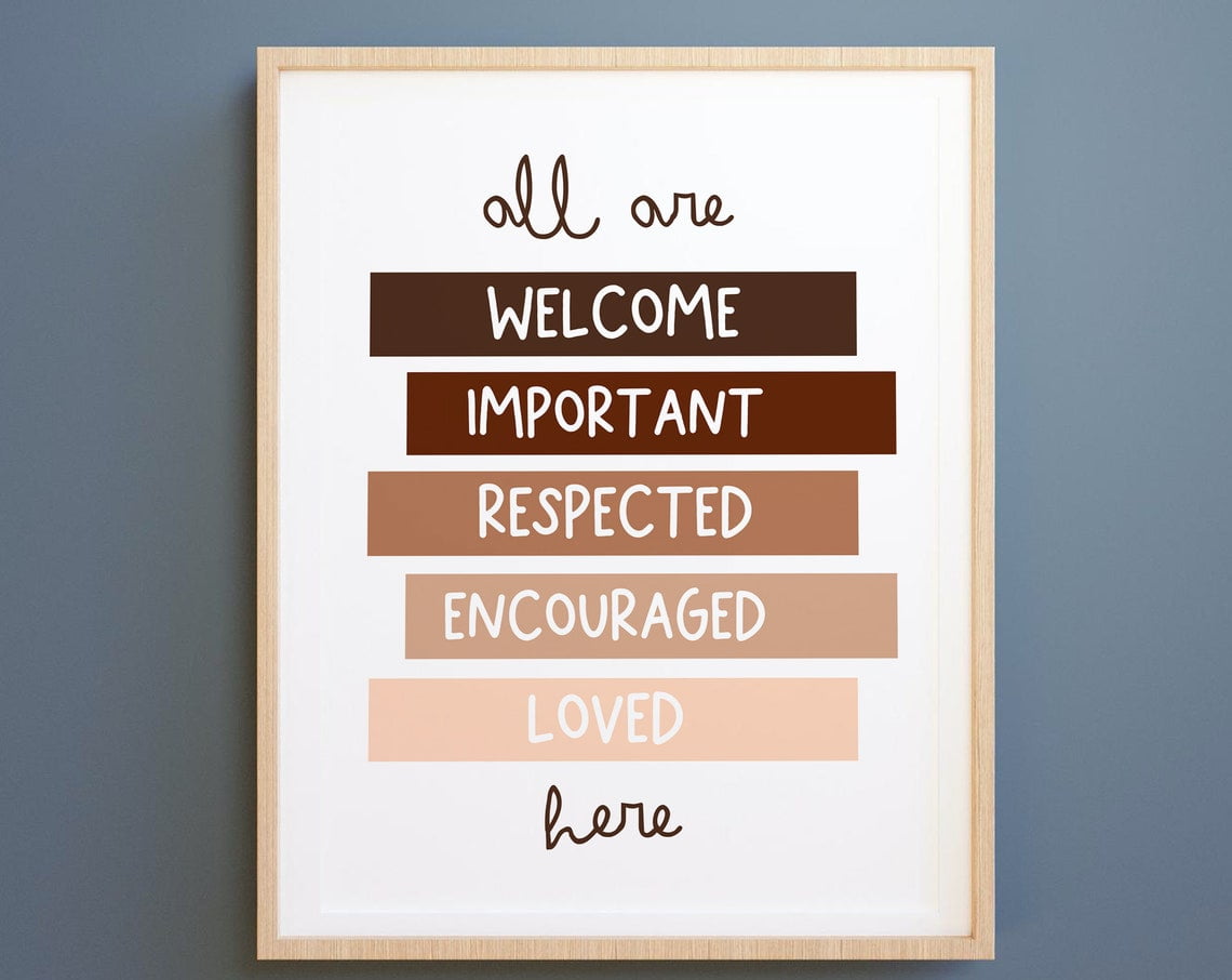 Equality Poster, Kindness Matters, All Are Welcome Here, Diversity ...