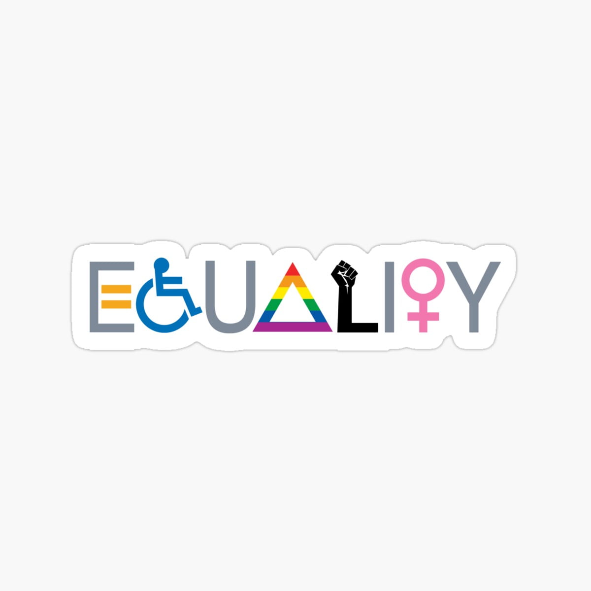Equality Sticker. Gift For You - Decorate Laptops, Water Bottles, And More! - Walmart.com