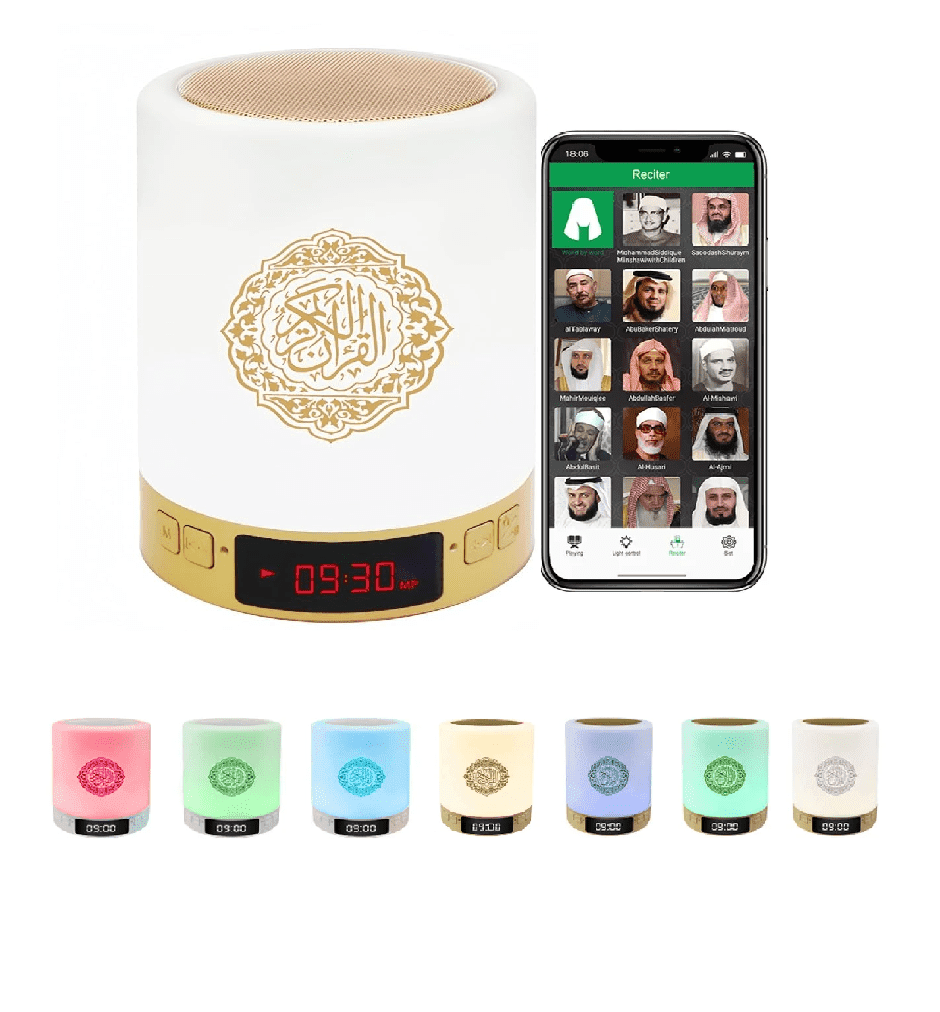 Quran Speaker Equantu Azan Clock Multi-Color LED Night Light, with ...