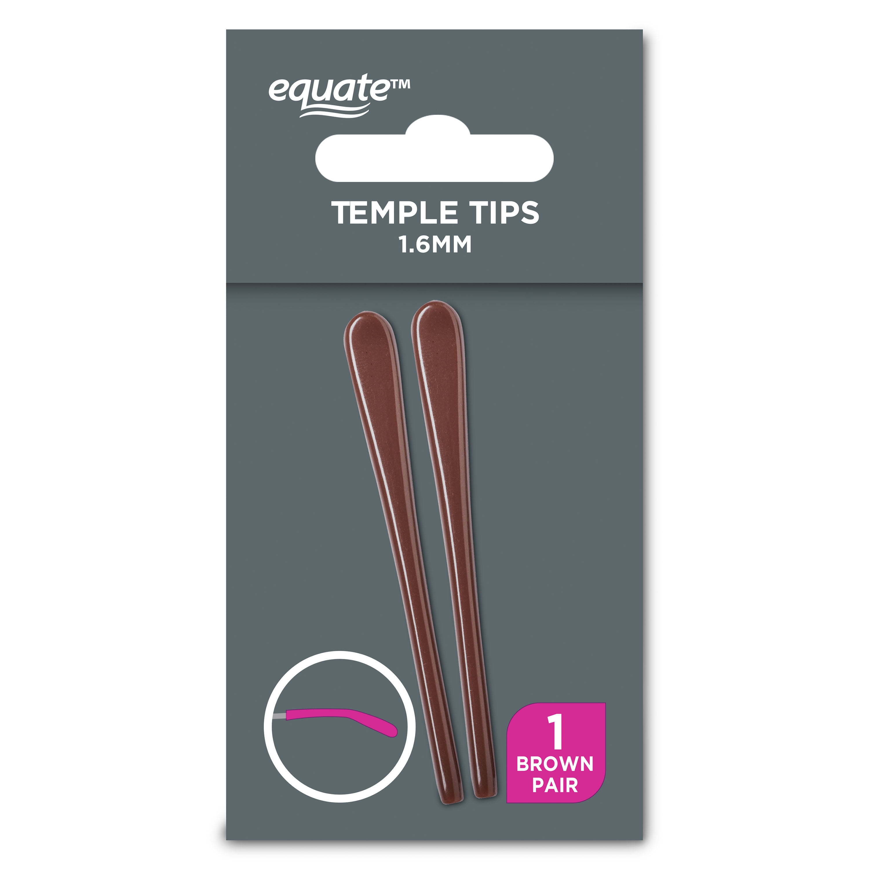 Equate 1.6mm Brown Temple Tips - Walmart.com