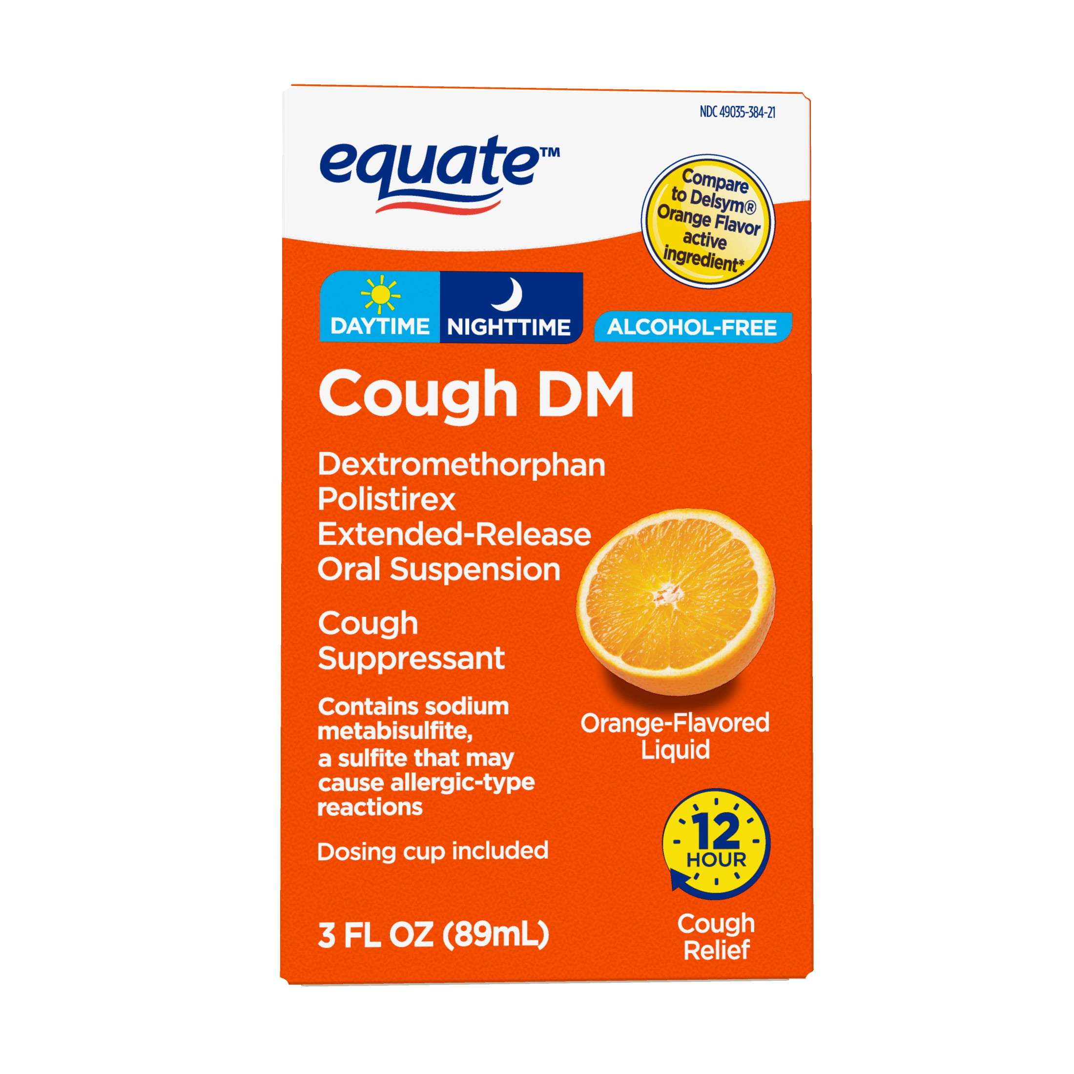 Equate 12 Hour Cough Relief DM, Orange Flavor, 3 fl oz - Walmart.com