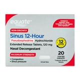 Equate 12 Hour Non-Drowsy Sinus Decongestant Pseudoephedrine Hcl ...