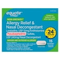 Equate 24 Hour Non-Drowsy Allergy Relief & Nasal Decongestant ...