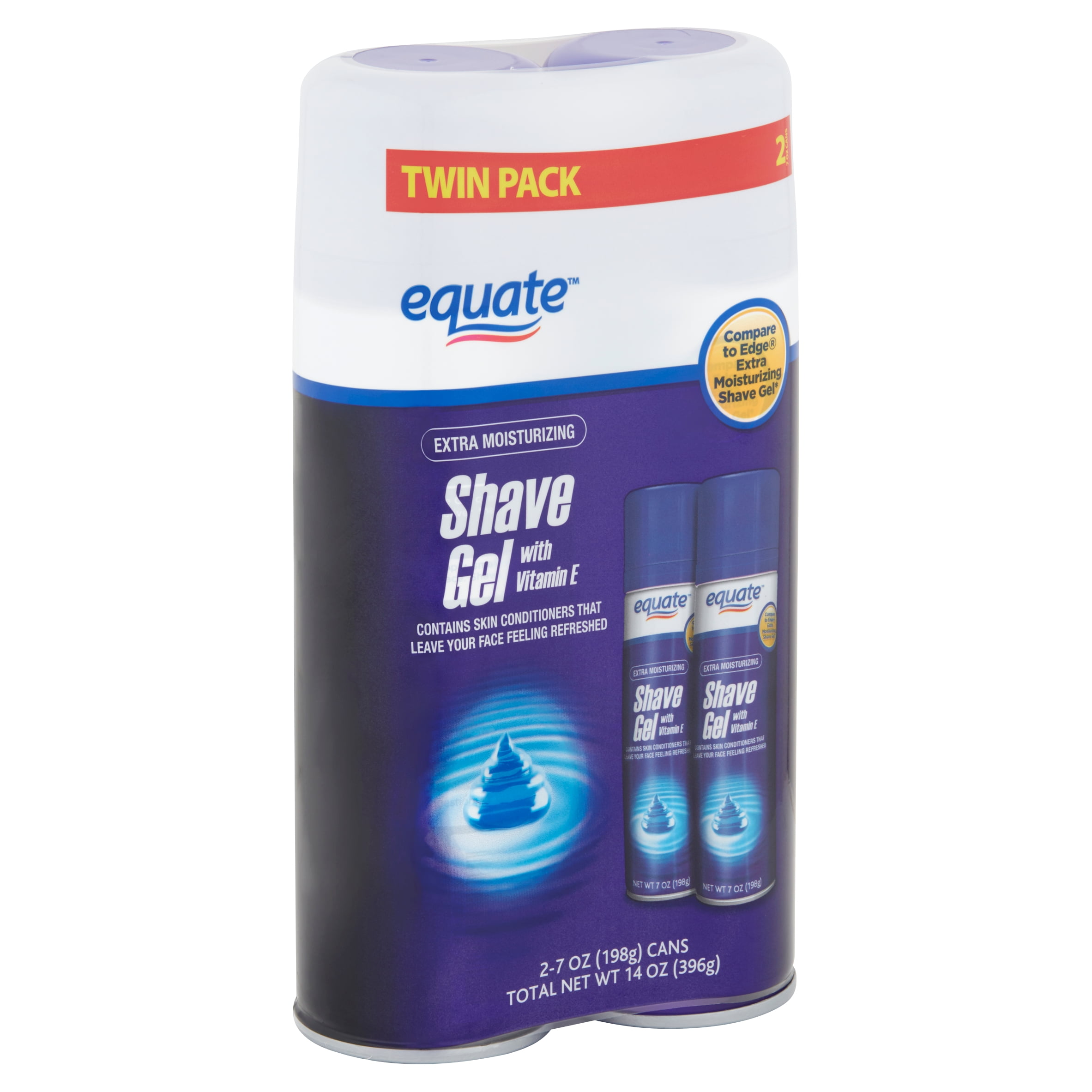 Equate 7 oz. Extra Moisturizing Shave Gel with Vitamin E Twin Pack ...