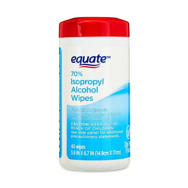 Equate 70% Isopropyl Alcohol Wipes, 40 Wipes - Walmart.com