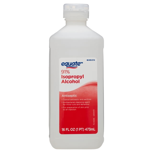 Equate 91% Isopropyl Alcohol Liquid Antiseptic, 16 fl oz - Walmart ...