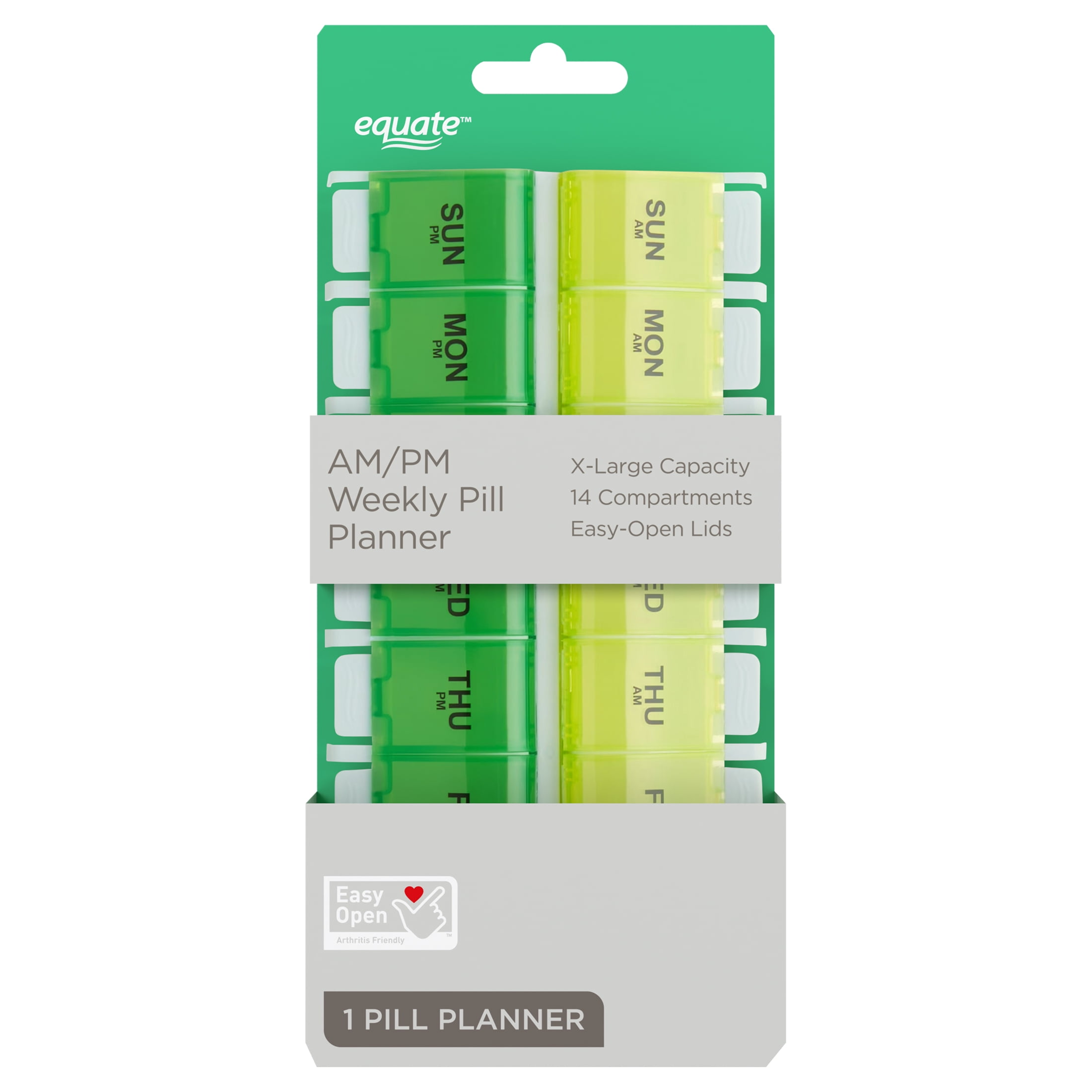 Equate AM/PM Weekly Pill Planner - Walmart.com