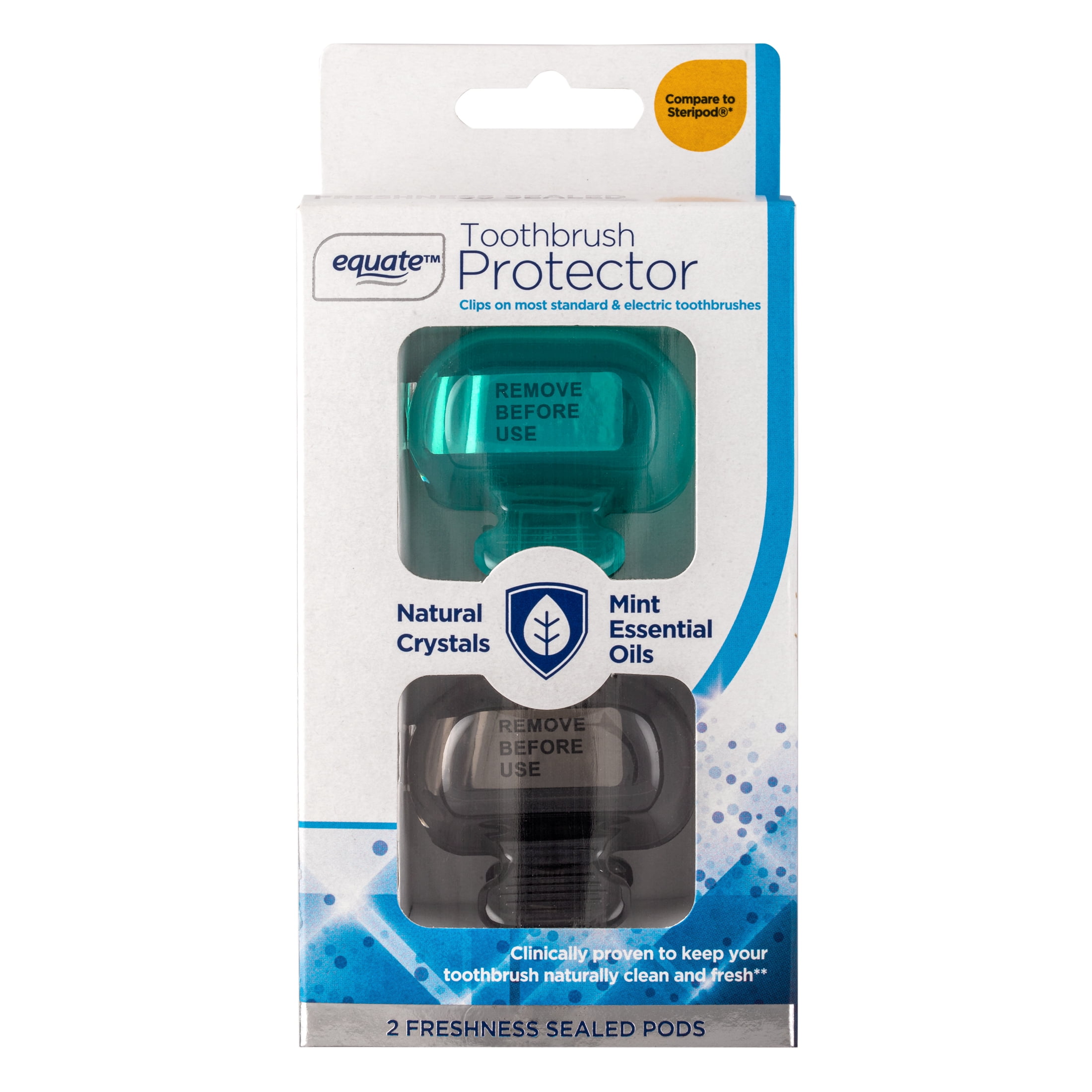 Equate Adult Toothbrush Protector, with Mint, Clips on most Standard ...
