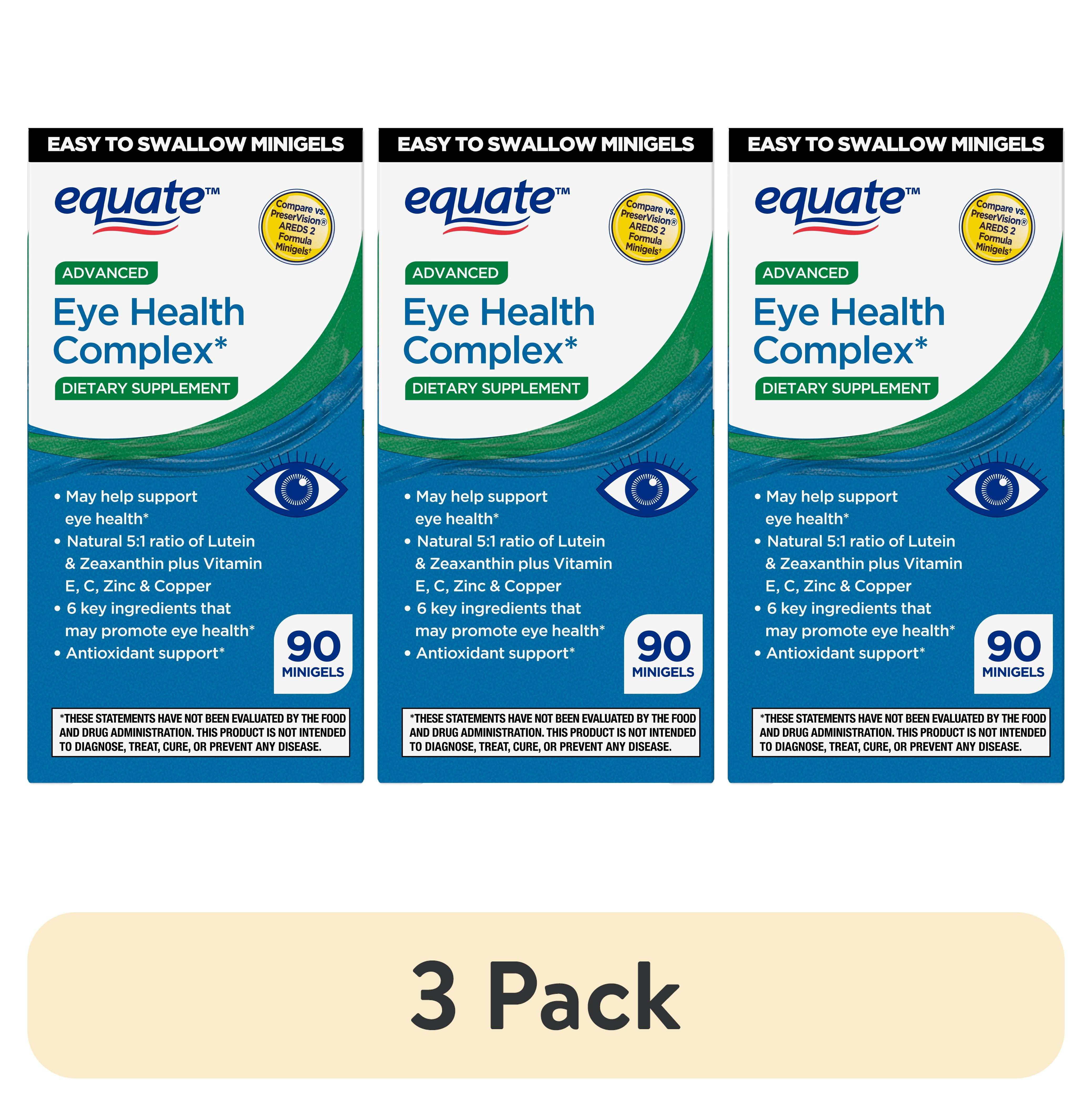 (3 pack) Equate Advanced Eye Health Complex Minigels Dietary Supplement ...