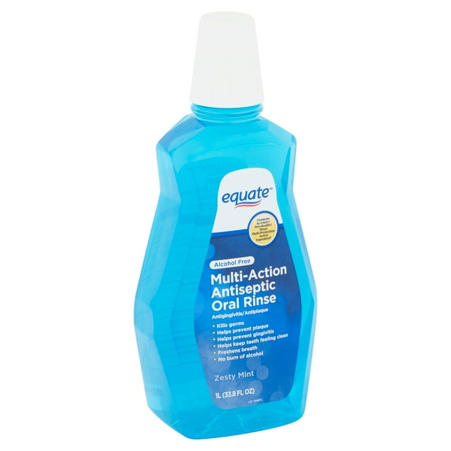 Equate Alcohol Free Multi-Action Antiseptic Oral Rinse, Zesty Mint, 33. ...